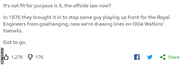 How do you solve VAR & offside? Thicker lines? Scrap it altogether ...