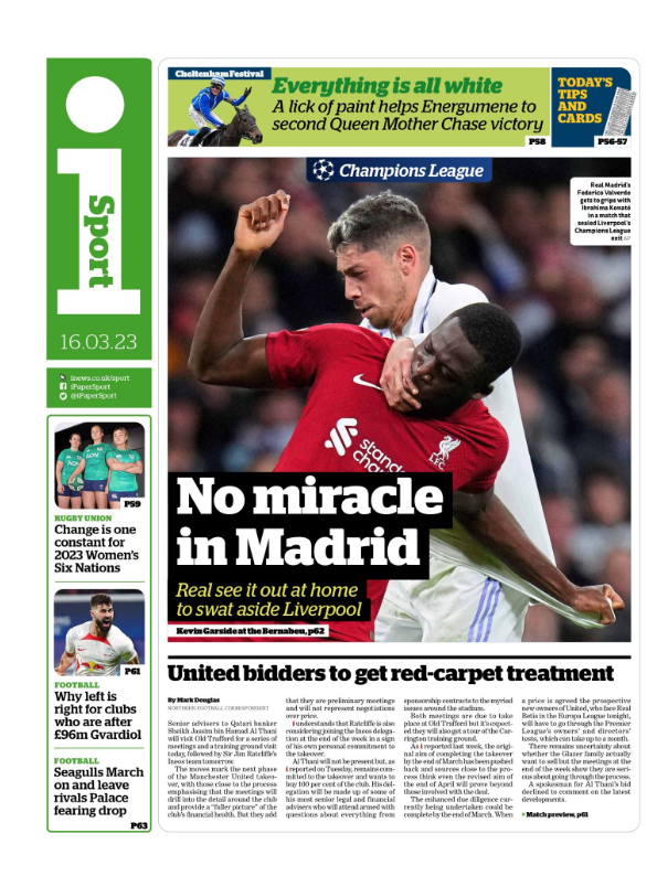 thursday back pages - BBC Sport