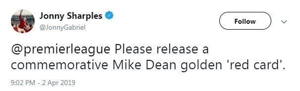 Mike Dean 100 Premier League red cards: Statistics and social media ...