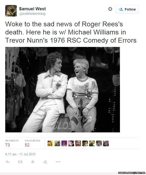 Roger Rees: Welsh actor dies aged 71 - BBC News