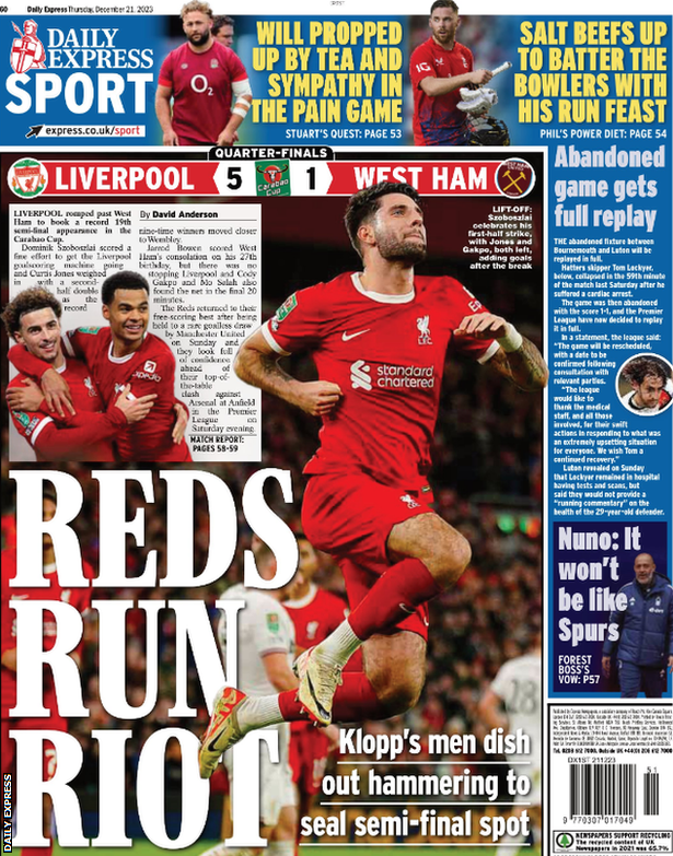 Thursday's back pages - BBC Sport
