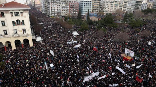 Greeks hold mass protests demanding justice after Tempi train tragedy ...