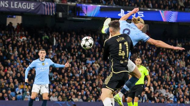 Manchester City 5-0 Sparta Prague: In pictures - Erling Haaland's acrobatic backheel goal - BBC ...
