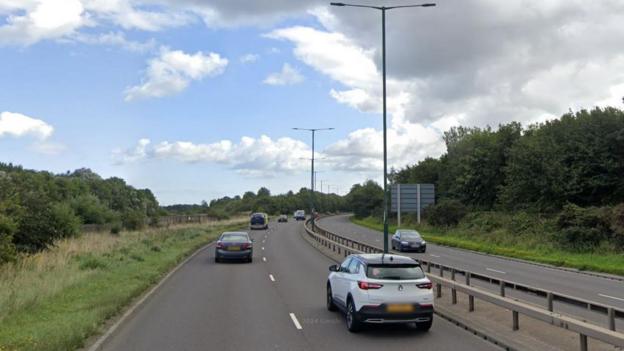 Investigation after teens throw bricks at moving cars on A66 - BBC News