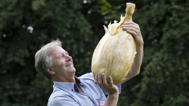 Huge vegetables: 9kg onion and other record-breaking giant veg - BBC ...
