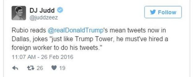 US election 2016: Five insults traded by Trump and Rubio - BBC News