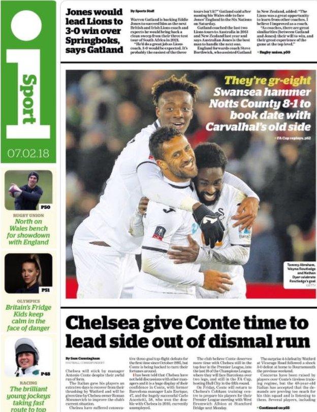 Wednesday's back pages - BBC Sport