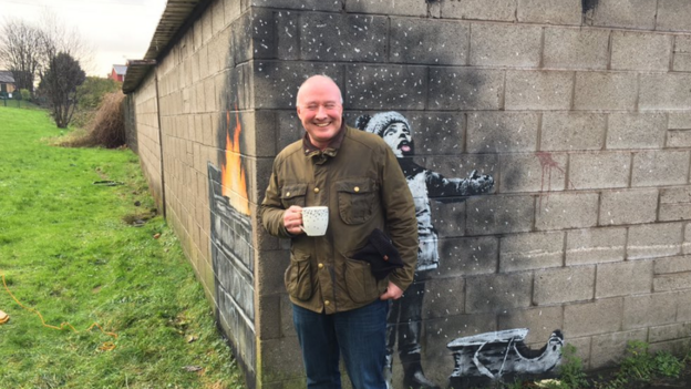 Banksy confirms Port Talbot 'Season's greetings' piece is his - BBC News