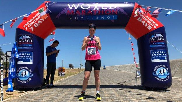 World Marathon Challenge: Britain's Susannah Gill wins after runs in ...