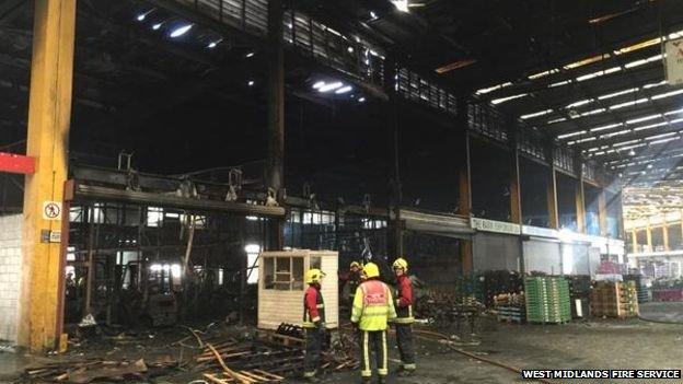 Fire breaks out at Birmingham's Wholesale Market - BBC News