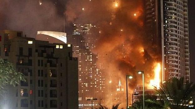 Dubai seeks cause of massive hotel fire at New Year - BBC News