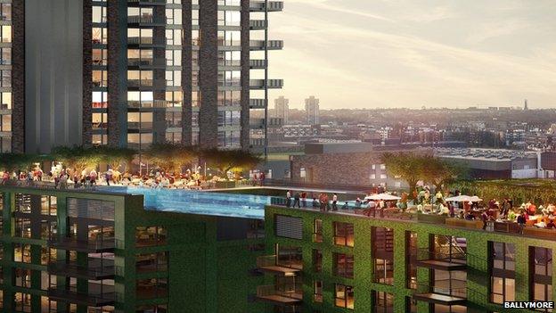 Swimming pool 'bridge' to link London towers - BBC News