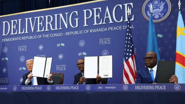 Leaders of Rwanda and DR Congo sign peace deal alongside Donald Trump ...