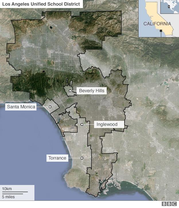 Los Angeles schools shut over email threat to students - BBC News