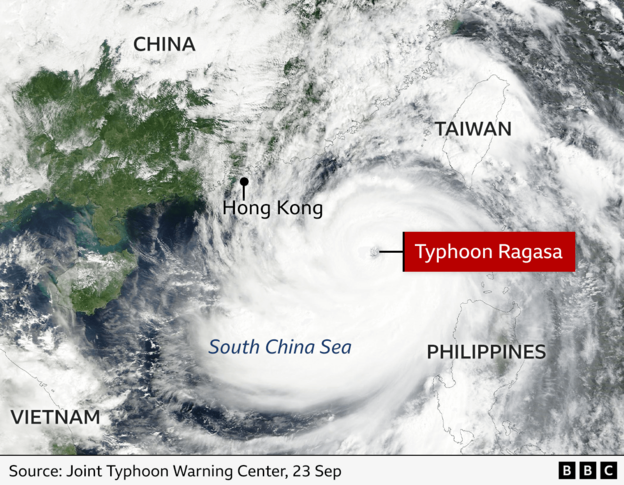 Typhoon Ragasa: Taiwan lake bursts as year's strongest storm barrels ...