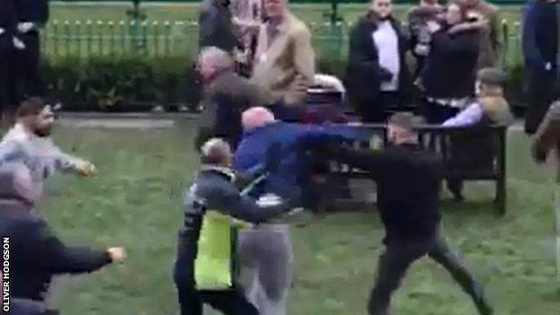 Haydock Park: Mass brawl among 50 spectators - BBC Sport