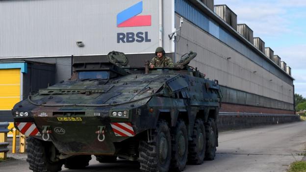 Telford plant starts producing armoured vehicles for Army - BBC News