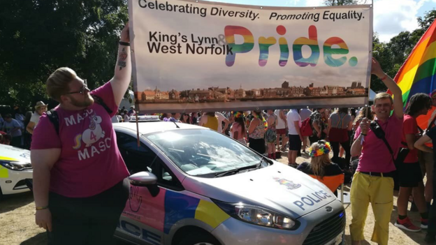 King's Lynn Pride parade 'unprecedented' - BBC News