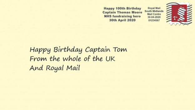 Coronavirus: Captain Tom Moore gets Royal Mail birthday postmark - BBC News
