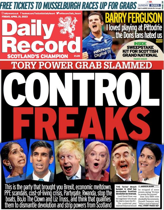 Scotland's papers: Tory power grab slammed and SNP still owes Murrell ...