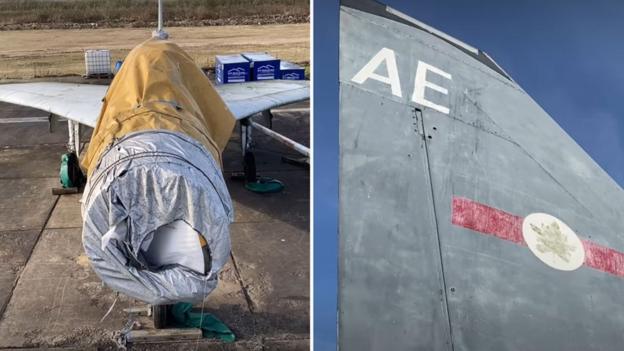 Lightning fighter jet on display after 'exciting' restoration - BBC News
