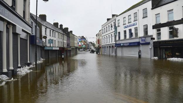 NI weather: Portadown residents almost knee-deep in water after ...