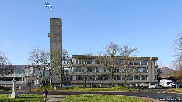 Saltire and Union flag side by side at Borders council HQ - BBC News