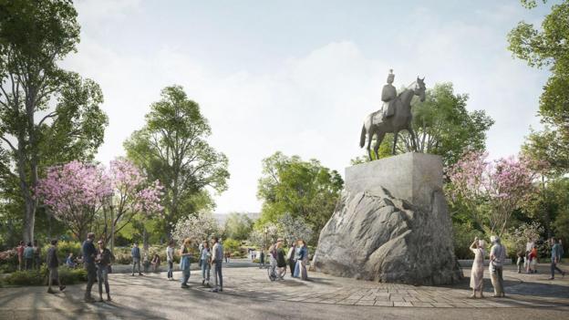 Final designs revealed for Queen Elizabeth memorial - BBC News