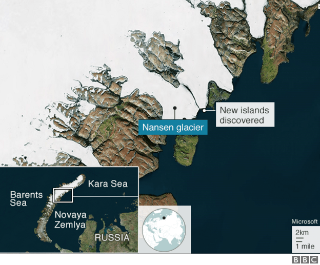 Arctic team maps five islands found by Russian student - BBC News