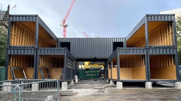 Sheffield Fargate: Vendors move in to delayed shipping container venue ...