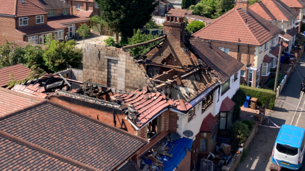 Derby house fire damage too severe to determine cause - BBC News