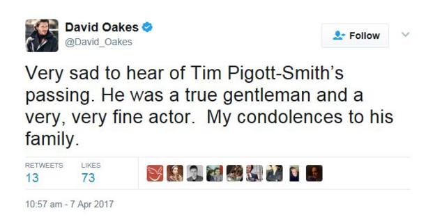Actor Tim Pigott-Smith dies aged 70 - BBC News