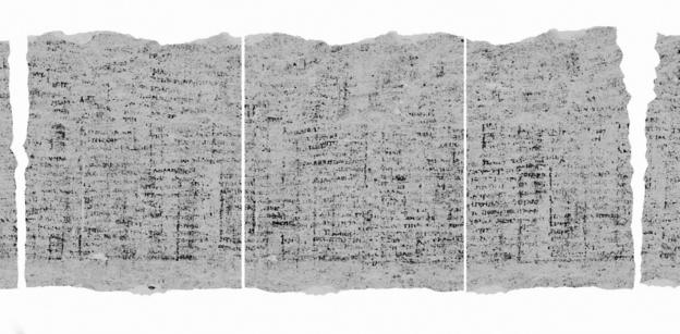 First glimpse inside burnt scroll after 2,000 years - BBC News