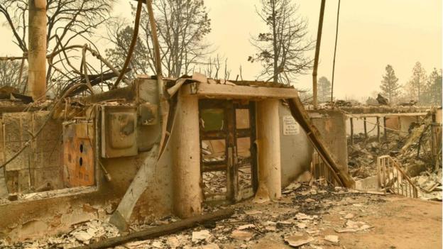 Paradise: Before and after the town's wildfire destruction - BBC News