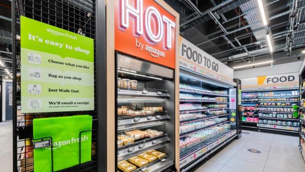 Amazon Fresh till-less grocery store opens in London - BBC News