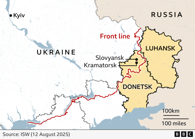 Mapping Ukraine's frontlines and ceasefire scenarios - BBC News