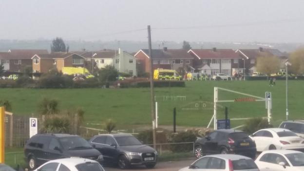 Canvey crash: Five hurt as car hits pedestrians - BBC News