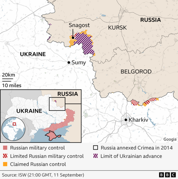 Russia claims start of fightback in Kursk region - BBC News
