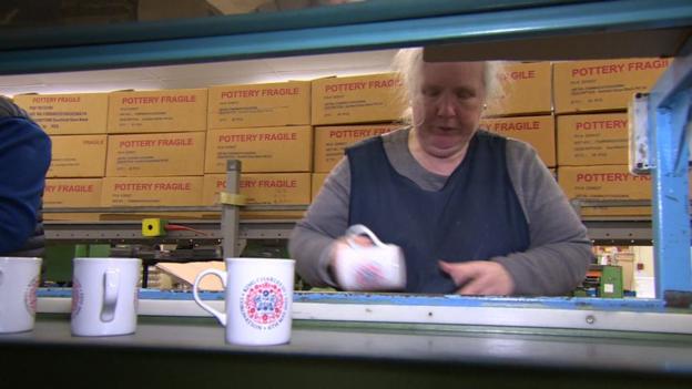 King Charles: Potters making 100,000 coronation mugs - BBC News