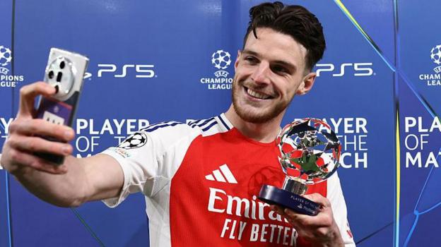 Declan Rice: Arsenal midfielder revels in free-kick magic against Real ...