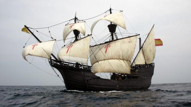 Kent: Replica of first ship to sail around world docks in Chatham - BBC ...