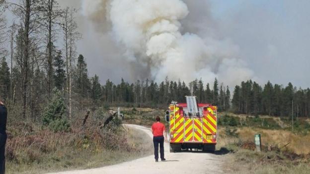 Langdale Moor fire to burn 'for a number of days'- fire service - BBC News
