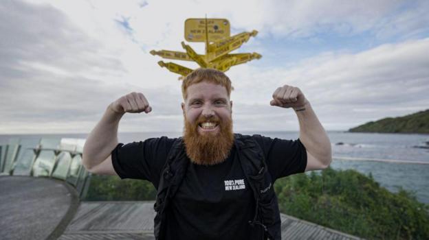 Hardest Geezer Russ Cook begins running length of New Zealand - BBC News