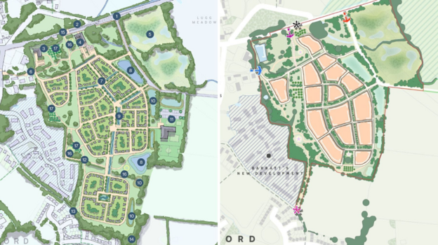 Plans for new homes near Lugg Meadows scaled back - BBC News