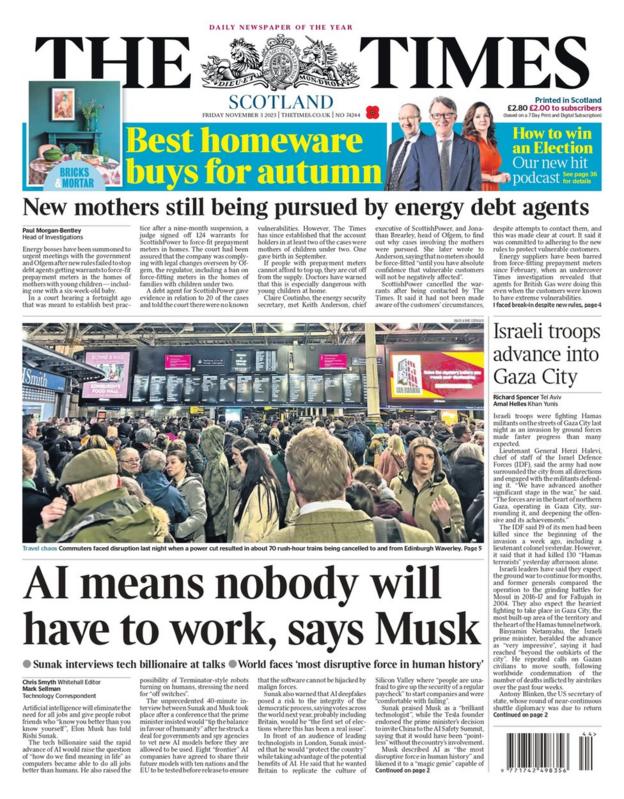 Scotland's papers: Sturgeon transparency claim and 'AI will end work ...