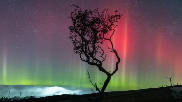Northern Lights put on show over the North-West - BBC News