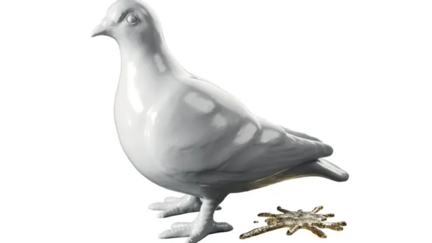 London Museum: Glittery pigeon poo splat logo divides opinion - BBC News
