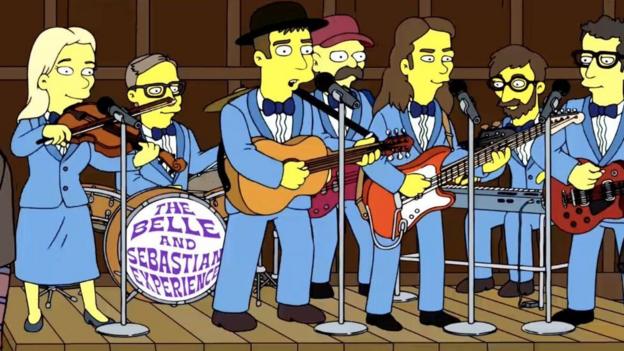 Belle and Sebastian star in Scottish episode of The Simpsons - BBC News