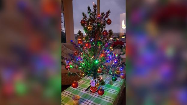Tinsel tales: Decades old Christmas trees and baubles - BBC News