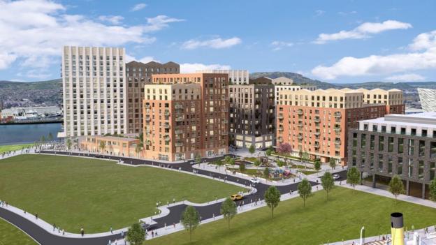 Loft Lines: Fears towers will block Belfast's Titanic building - BBC News